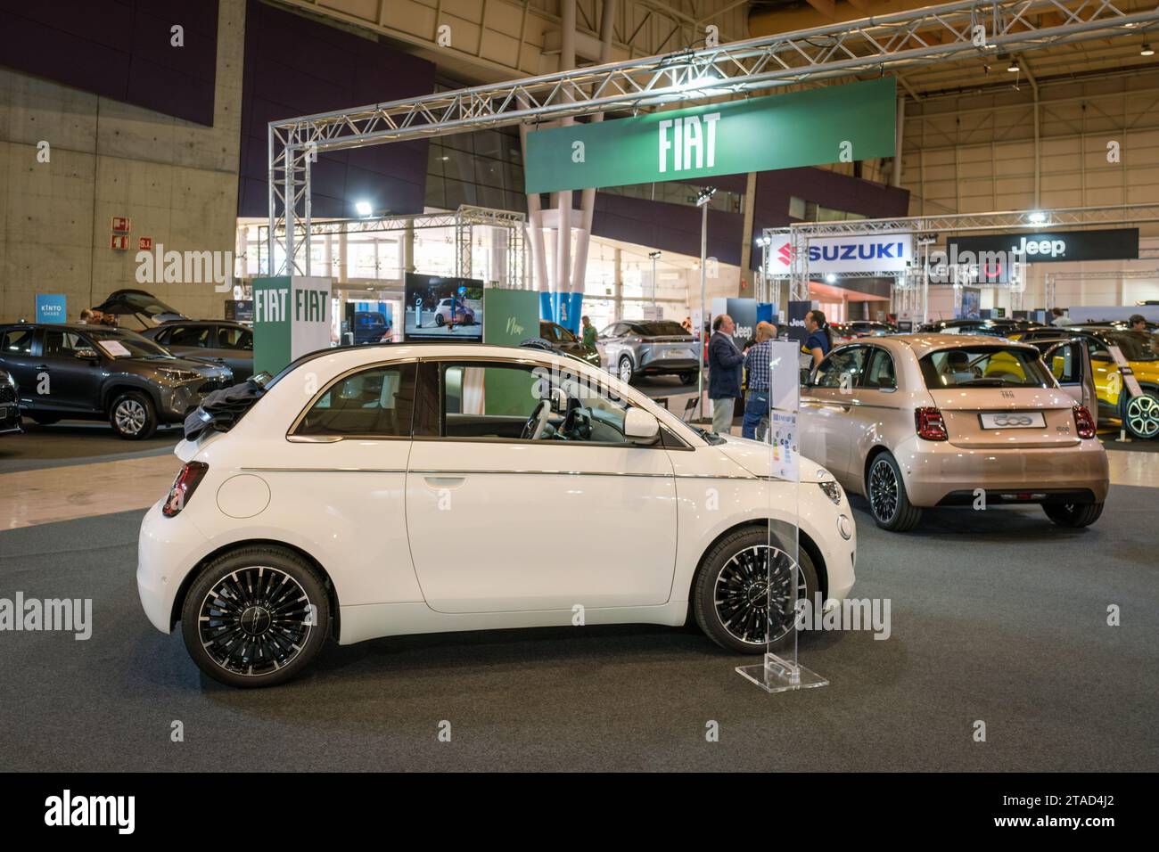Fiat 500 Cabrio electric car at ECAR SHOW - Hybrid and Electric Motor ...