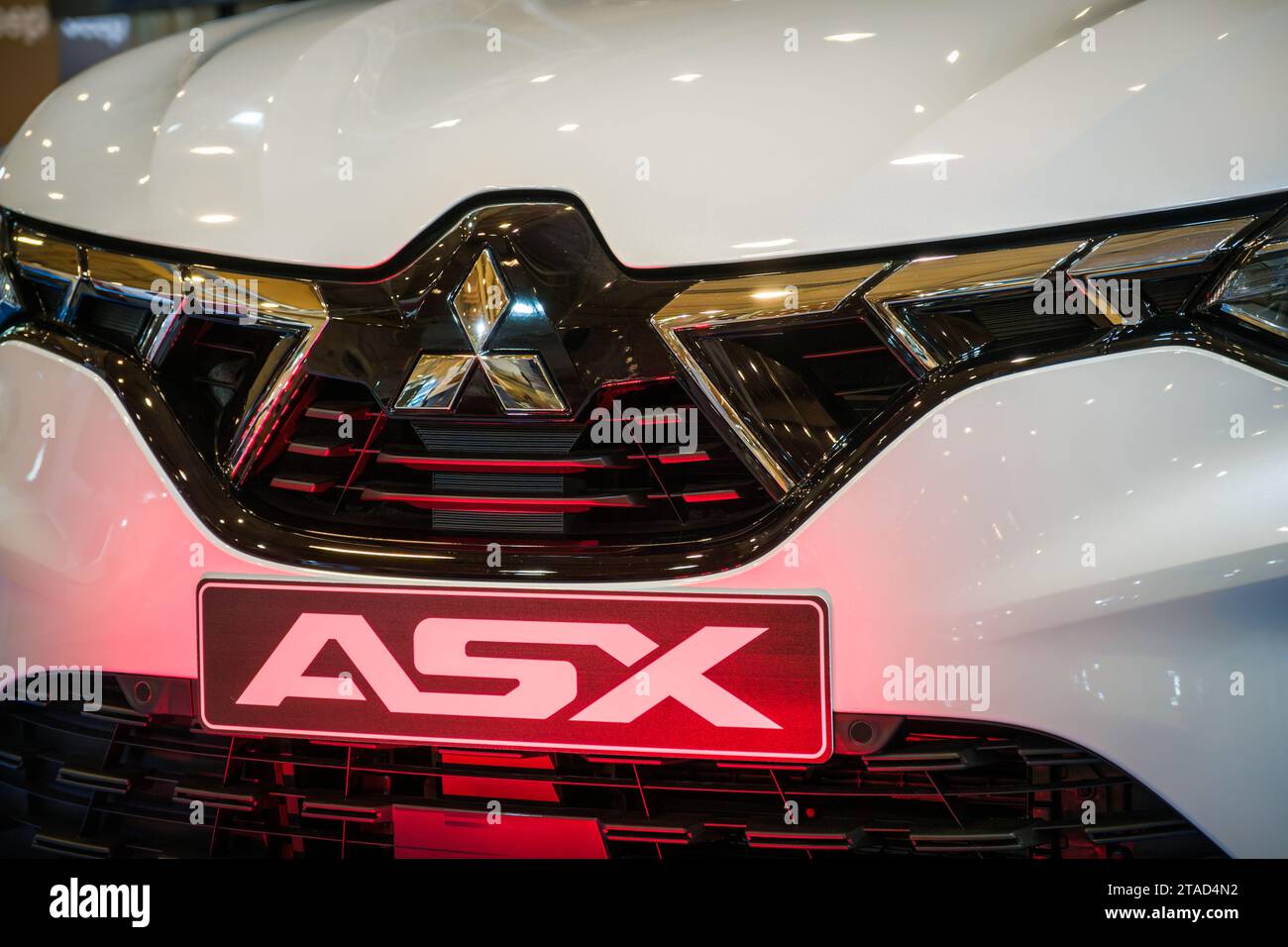 Mitsubishi electric car logo emblem close up Stock Photo - Alamy