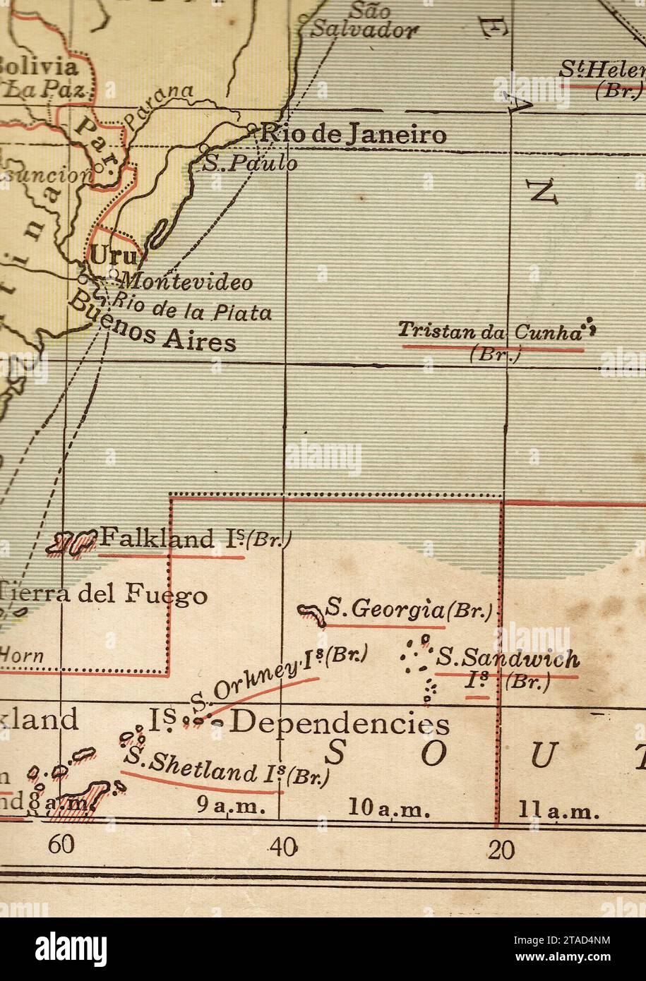Vintage map of the falkland islands hi-res stock photography and images ...