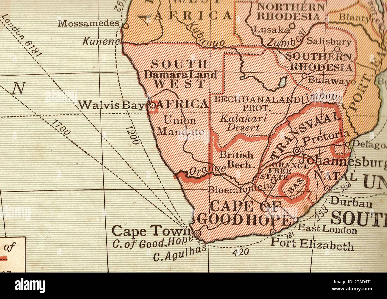 A vintage/antique political map of the Cape of Good Hope, Africa in ...