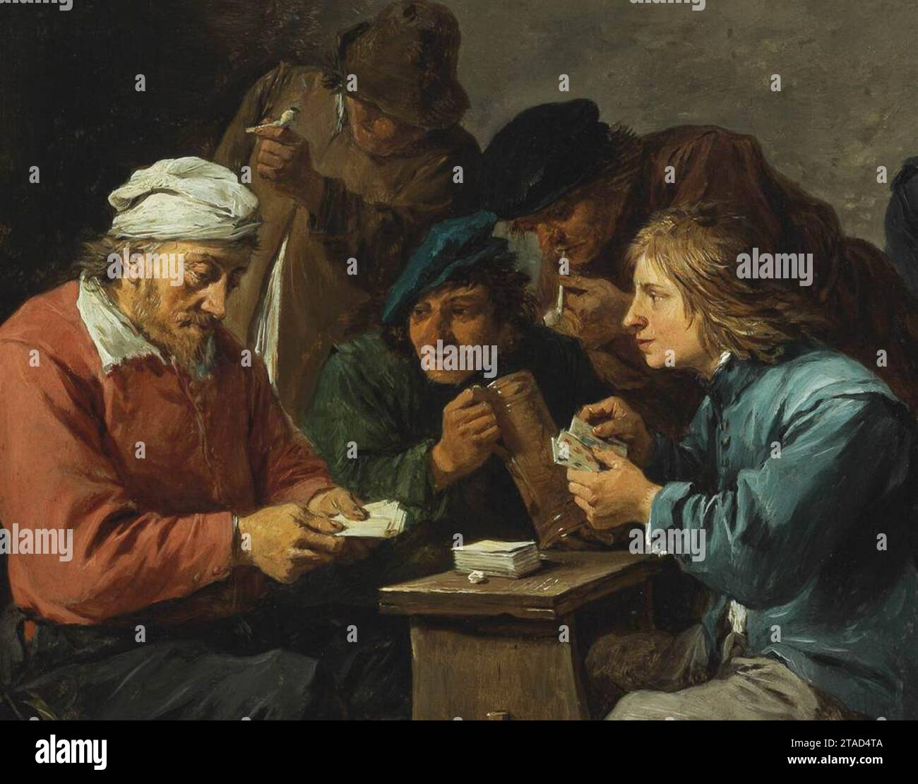 Peasants Playing Cards in an Interior (detail) - by David The Younger ...