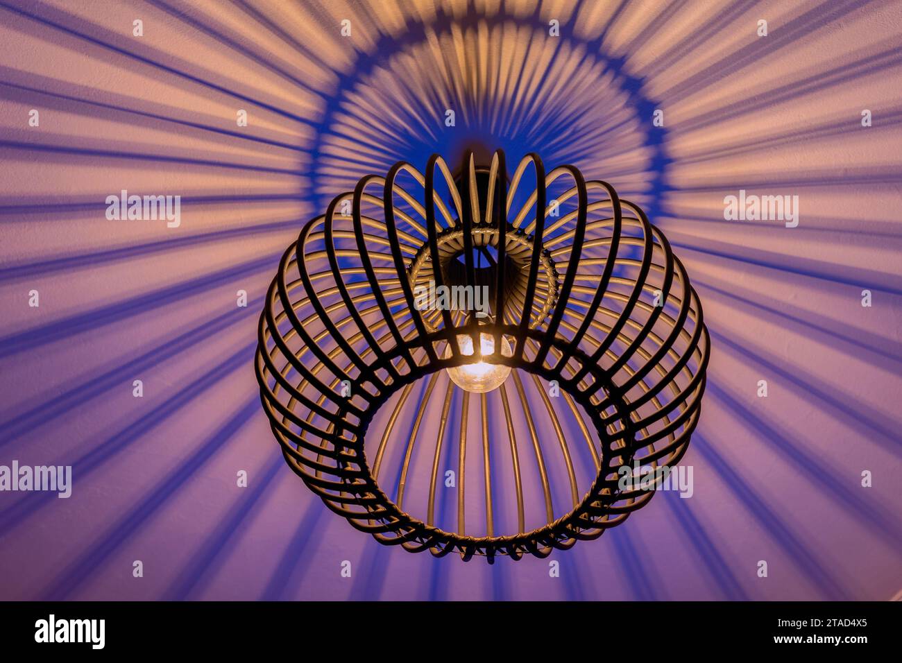 Modern handmade circular bamboo ceiling lamp. lighting bulbs for office ...