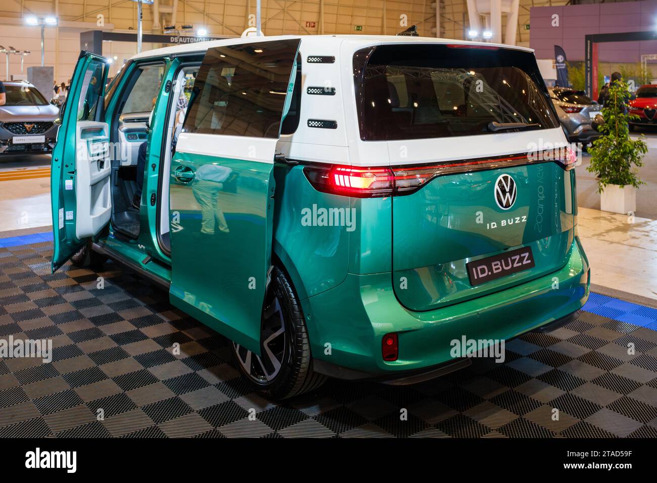 VW ID.Buzz electric bus car at ECAR SHOW - Hybrid and Electric Motor ...