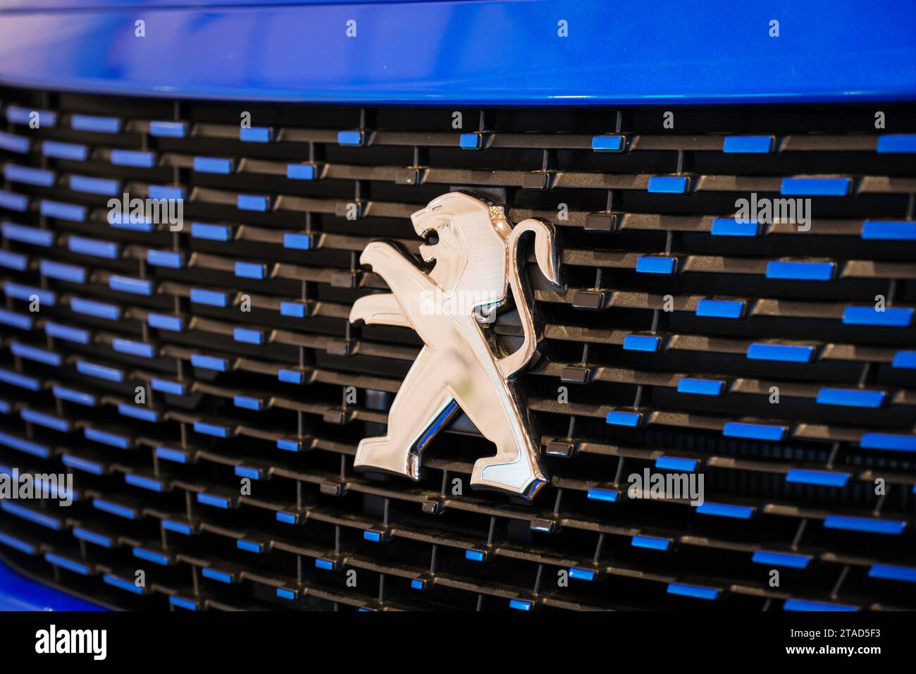 Peugeot car logo emblem close up Stock Photo - Alamy