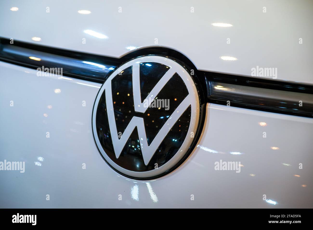 VW car logo emblem close up Stock Photo - Alamy