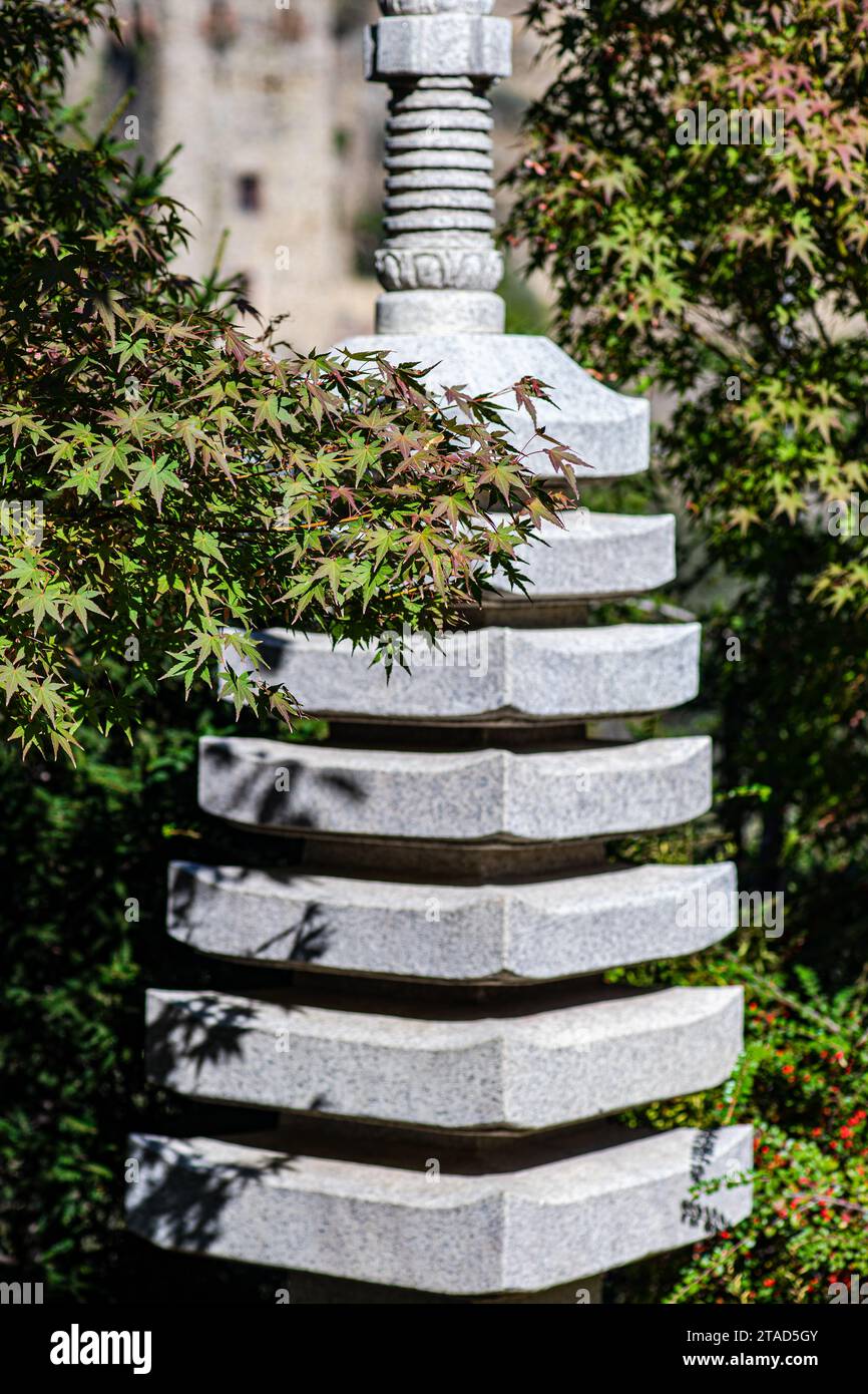 Japanese garden in fall time period Stock Photo - Alamy
