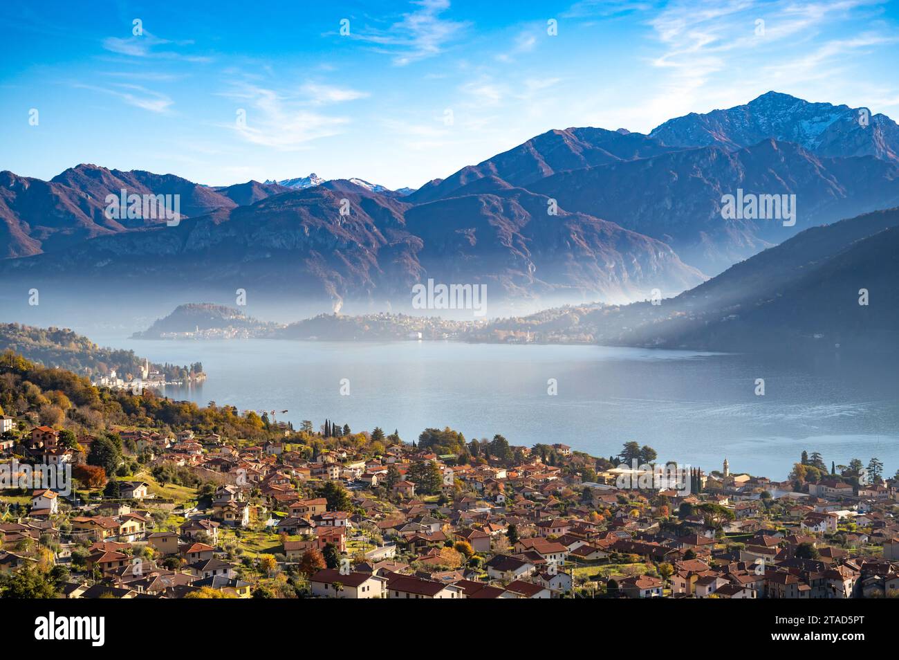The panorama of Lake Como photographed from Ossuccio, showing the ...