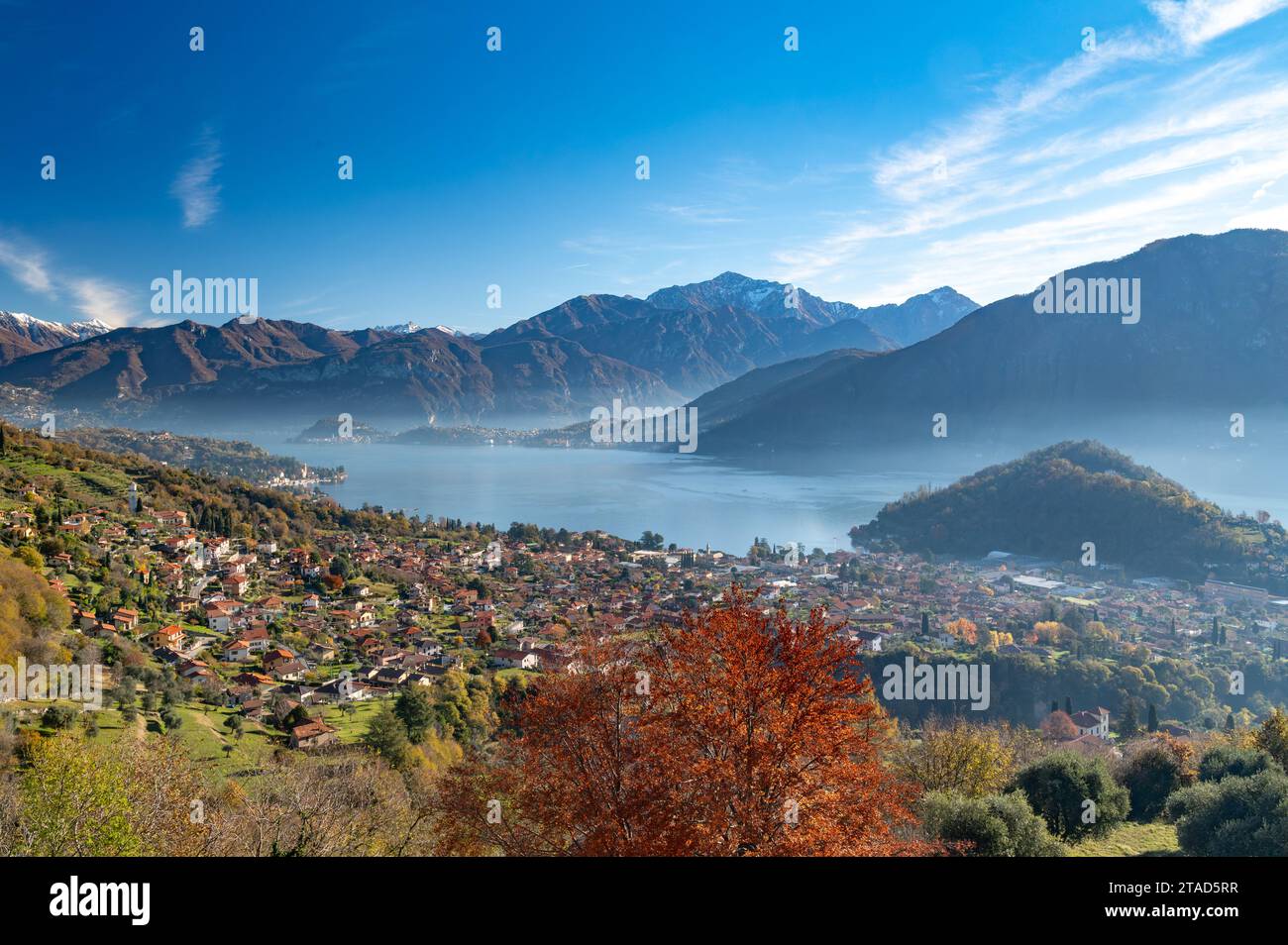 The panorama of Lake Como photographed from Ossuccio, showing the ...