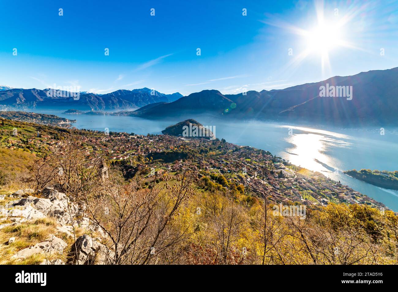 The panorama of Lake Como photographed from Ossuccio, showing the ...