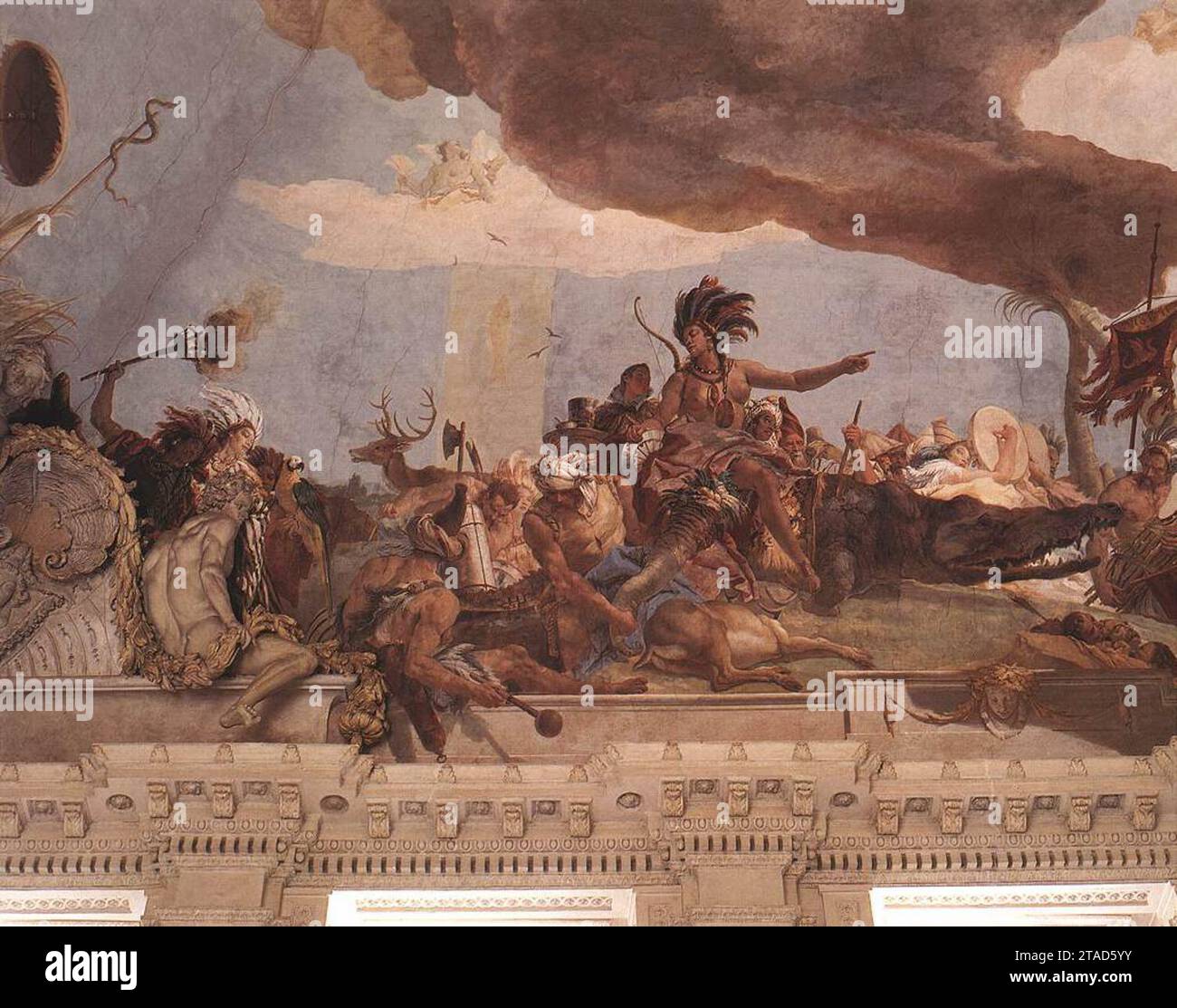 Apollo and the Continents (America, left-hand side) 1752-53 by Giovanni ...