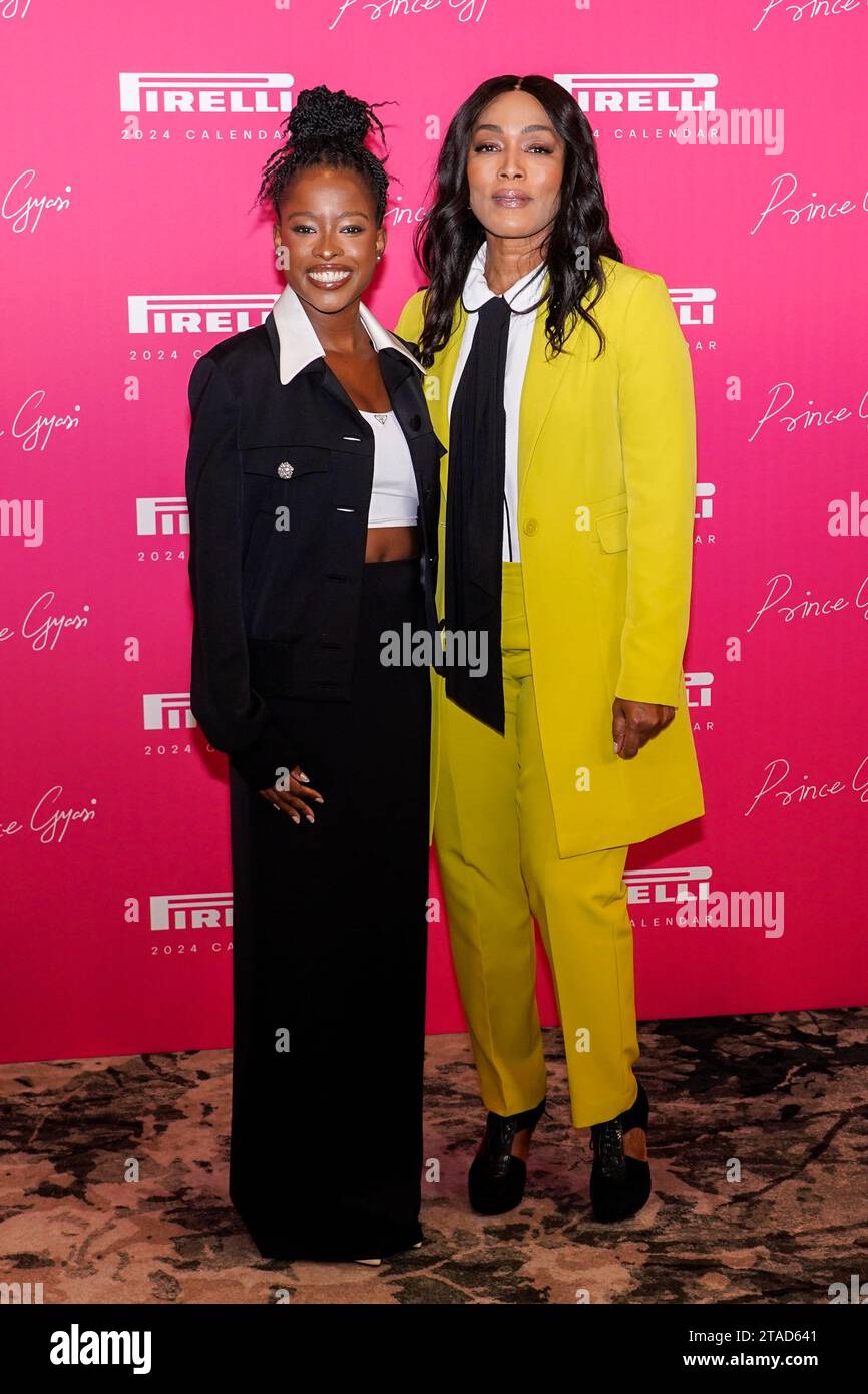 Amanda Gorman, left, and Angela Bassett arrive for the 2024 Pirelli ...
