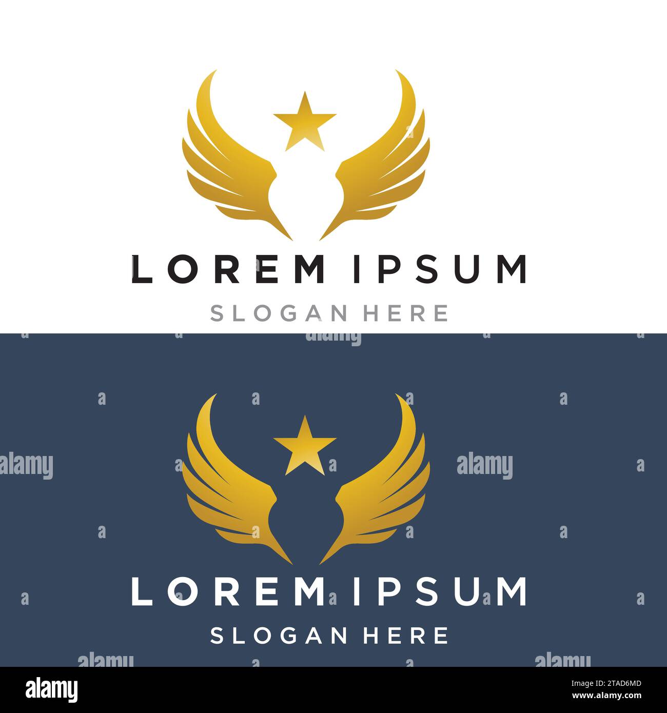Wings gold logo vector hi-res stock photography and images - Alamy