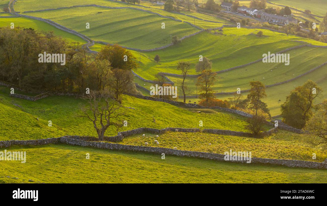 Rolling countryside near Settle in the Yorkshire Dales National Park ...