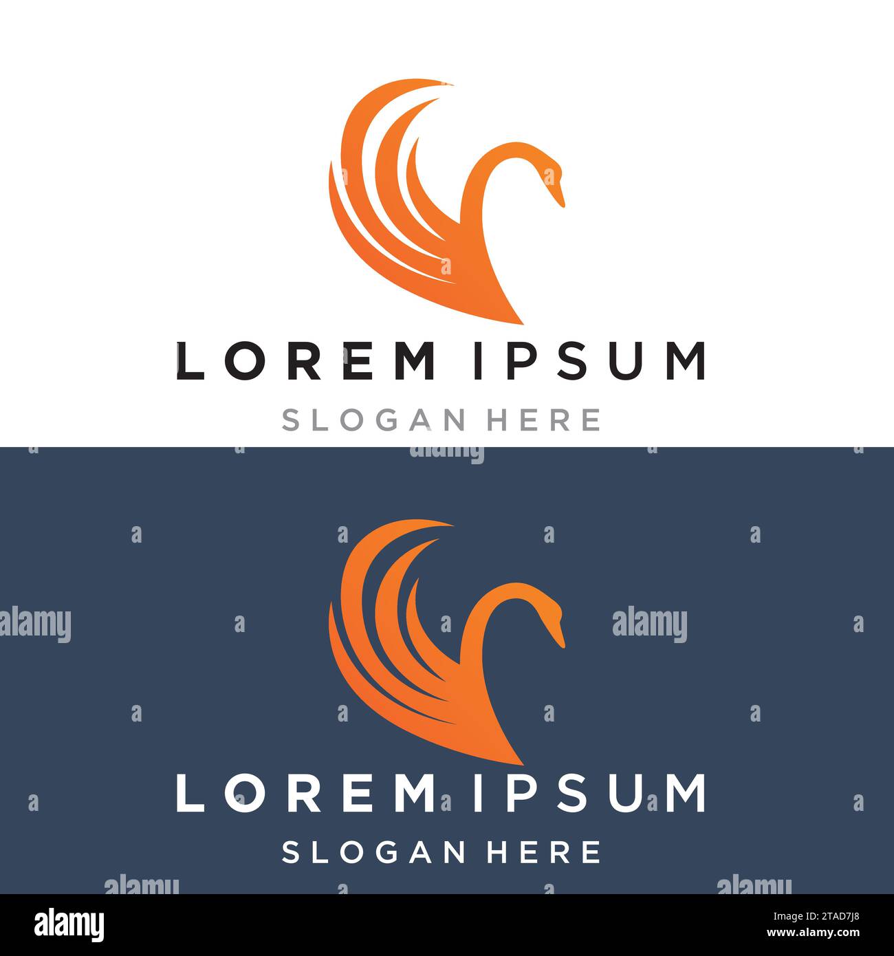 Swan logo icon vector illustration design template.elegant Flying swan ...