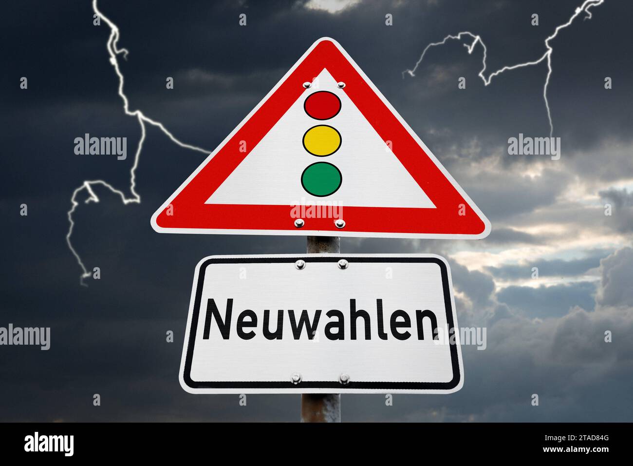 November 30, 2023: Traffic light government traffic sign in front of a ...