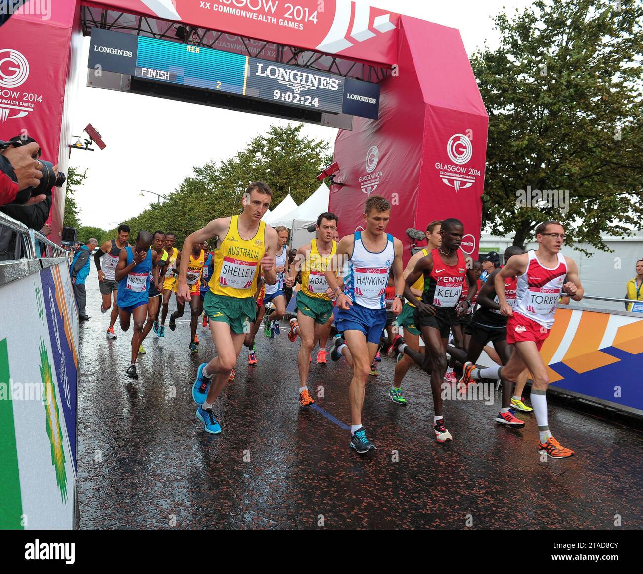 Michael Shelley of Australia competing in the men’s marathon at the ...