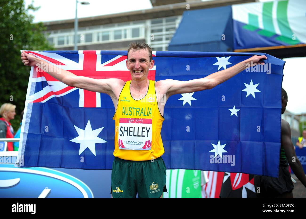 Michael Shelley of Australia celebrates after winning the gold medal in ...