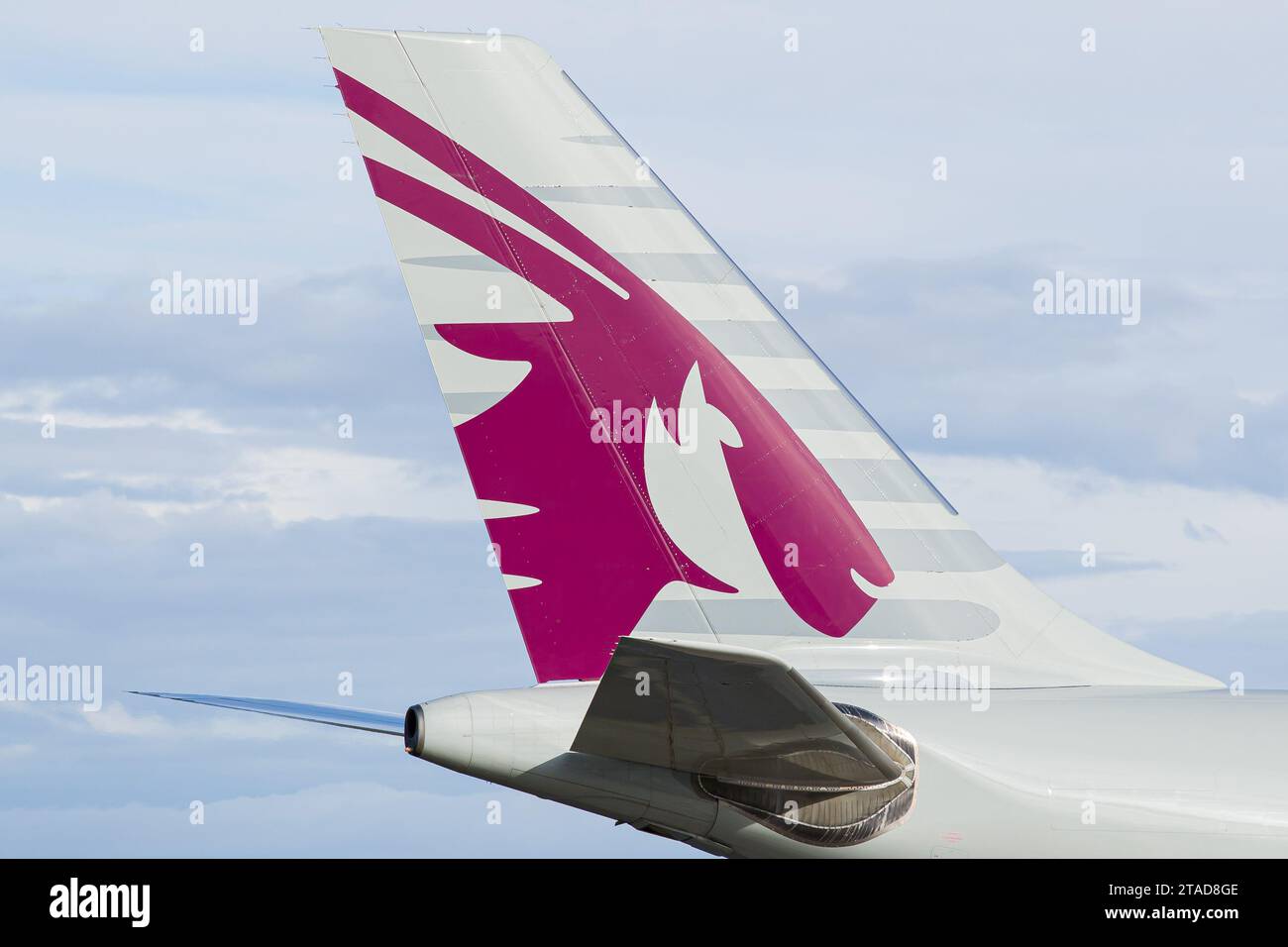 Qatar Airways Cargo Airbus A330-200F vertical stabilizer close-up at ...
