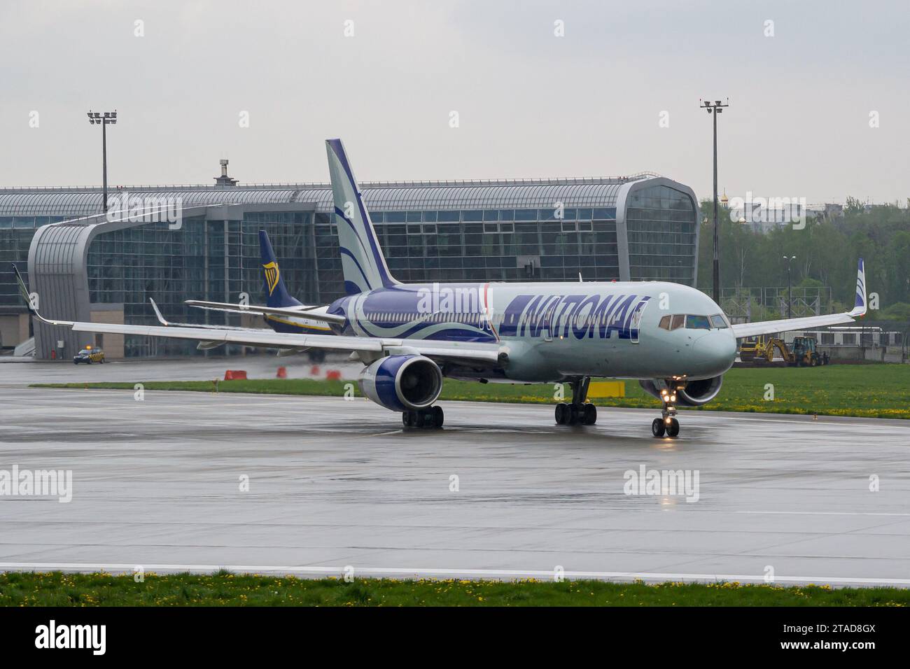 National Airlines Boeing 757-200 taxiing for takeoff from Lviv Airport ...