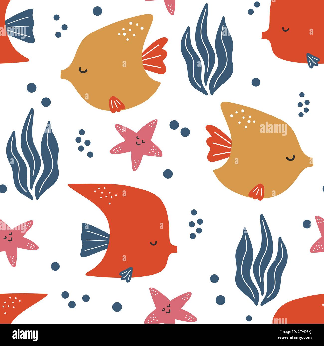 Undersea pattern with creative and colorful fishes and corals Stock ...