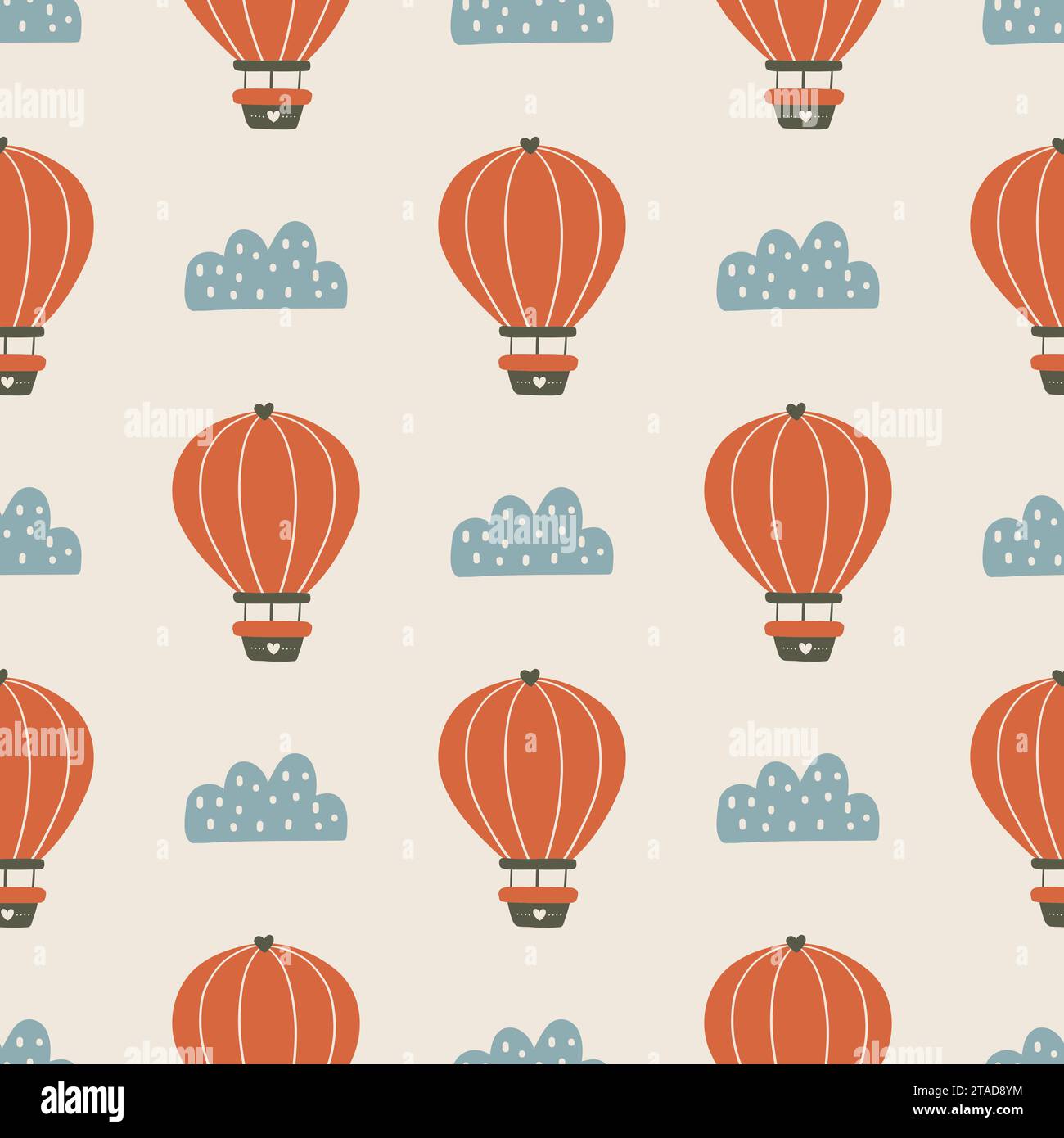 Cute simple pattern with air balloons in Scandinavian style on. Kids ...