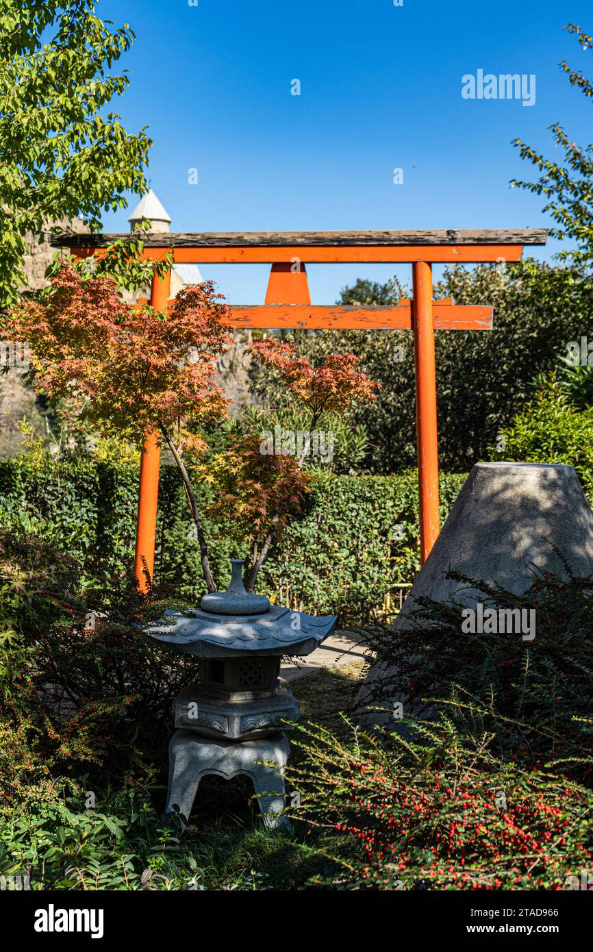 Japanese garden in fall time period Stock Photo - Alamy
