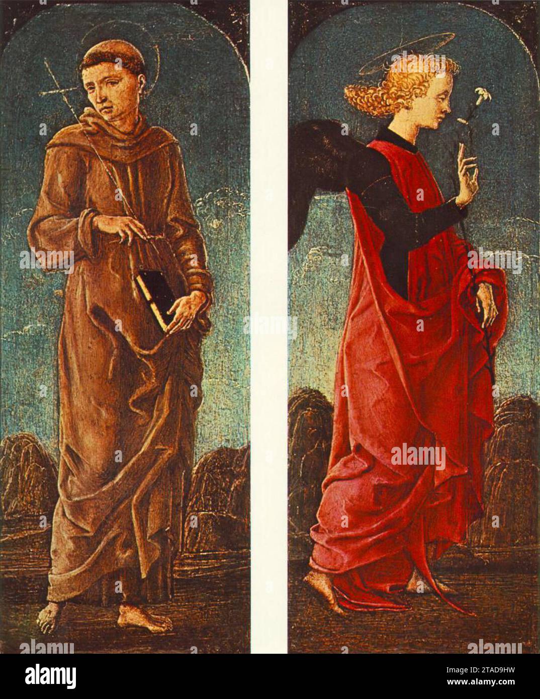 St Francis of Assisi and Announcing Angel (panels of a polyptych) c ...