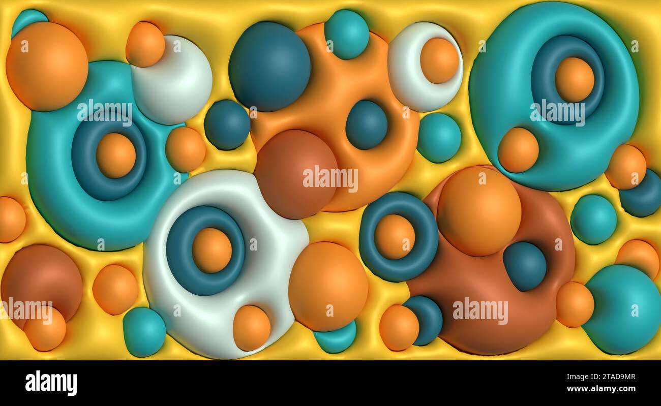 Background with circles, inflated shapes. 3d rendering illustration Stock Photo - Alamy