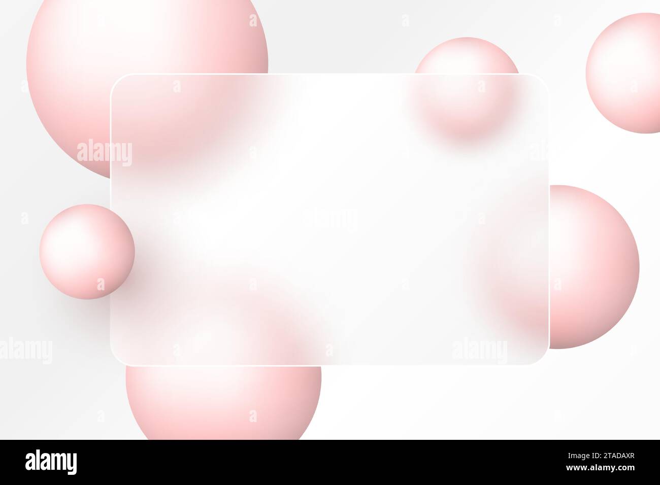 Website landing page template in glass morphism style. Horizontal presentation screen with the ...