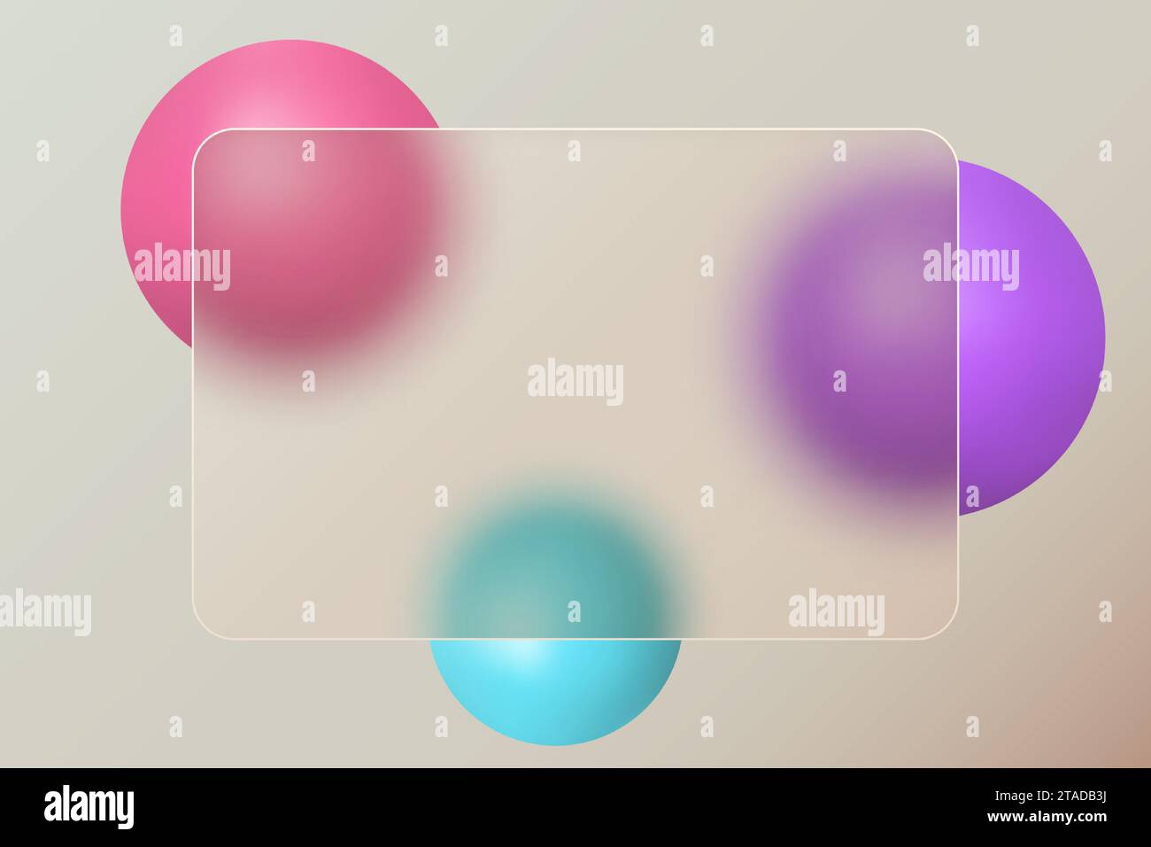 Glass morphism map concept with colorful floating spheres. Frosted ...