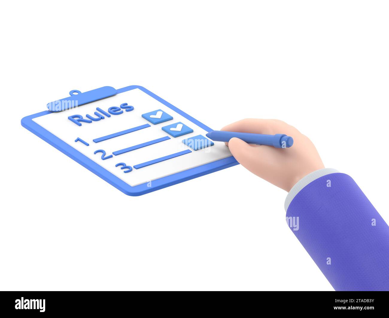 Rules concept. Businessman holding in hand clipboard with regulations ...