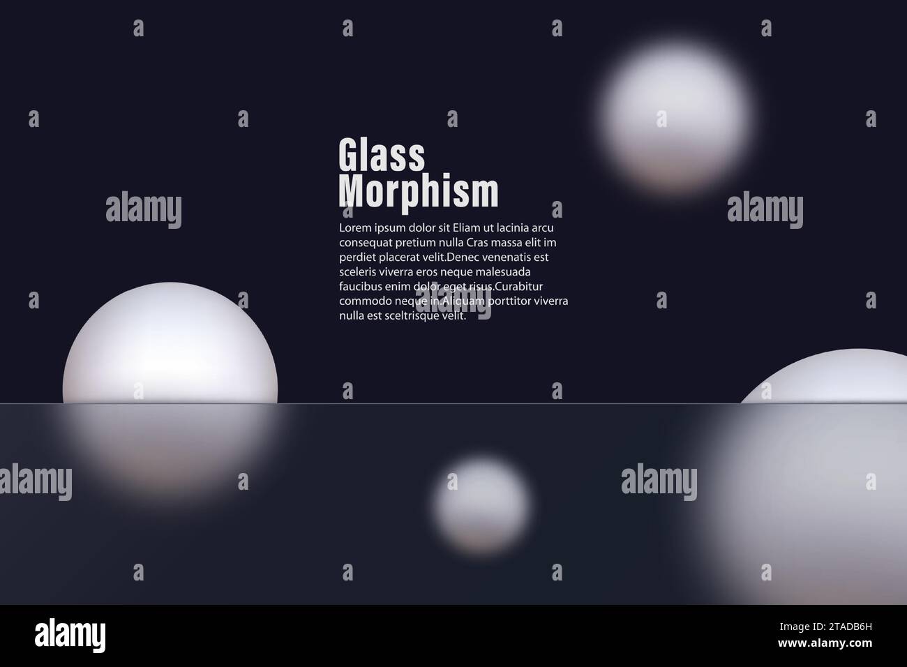 Futuristic glass morphism website landing page template. Frosted glass ...