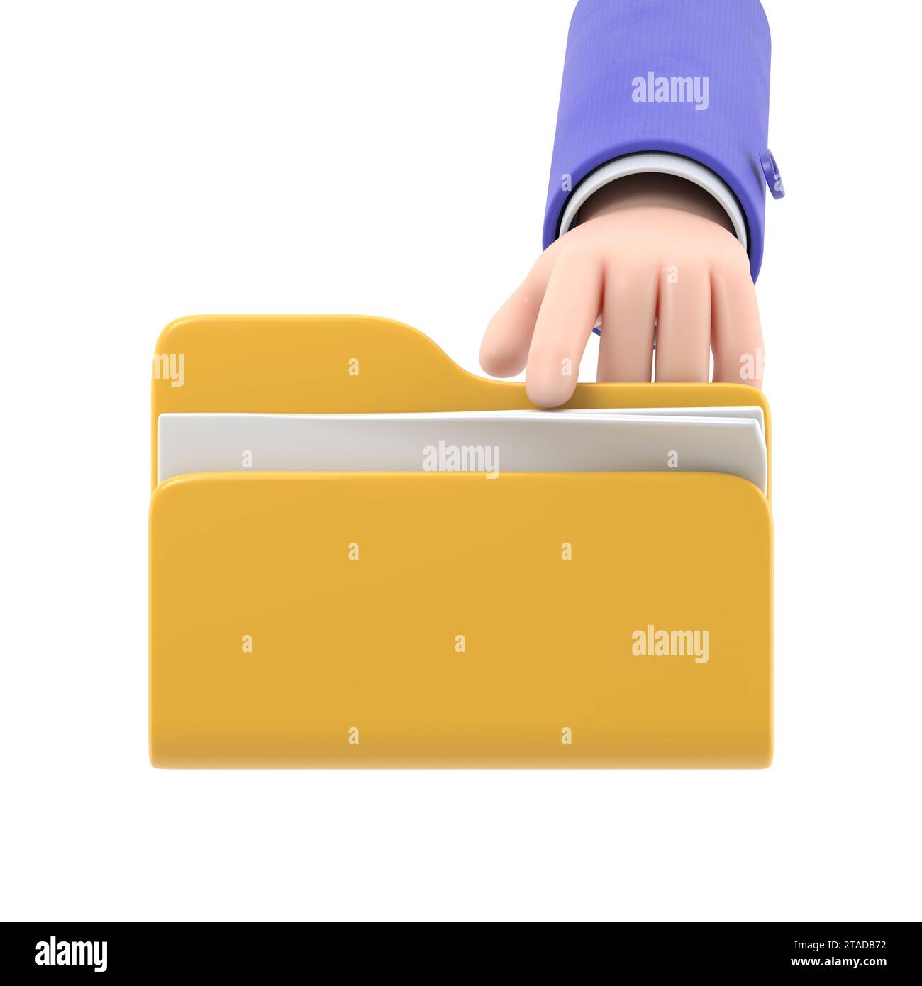 Cartoon Gesture Icon Mockup.Looking for information in a folder with ...