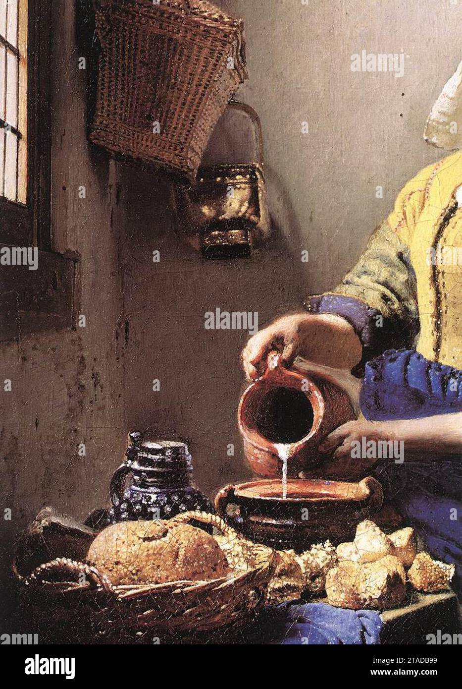The Milkmaid (detail) c. 1658 by Johannes Vermeer Stock Photo - Alamy