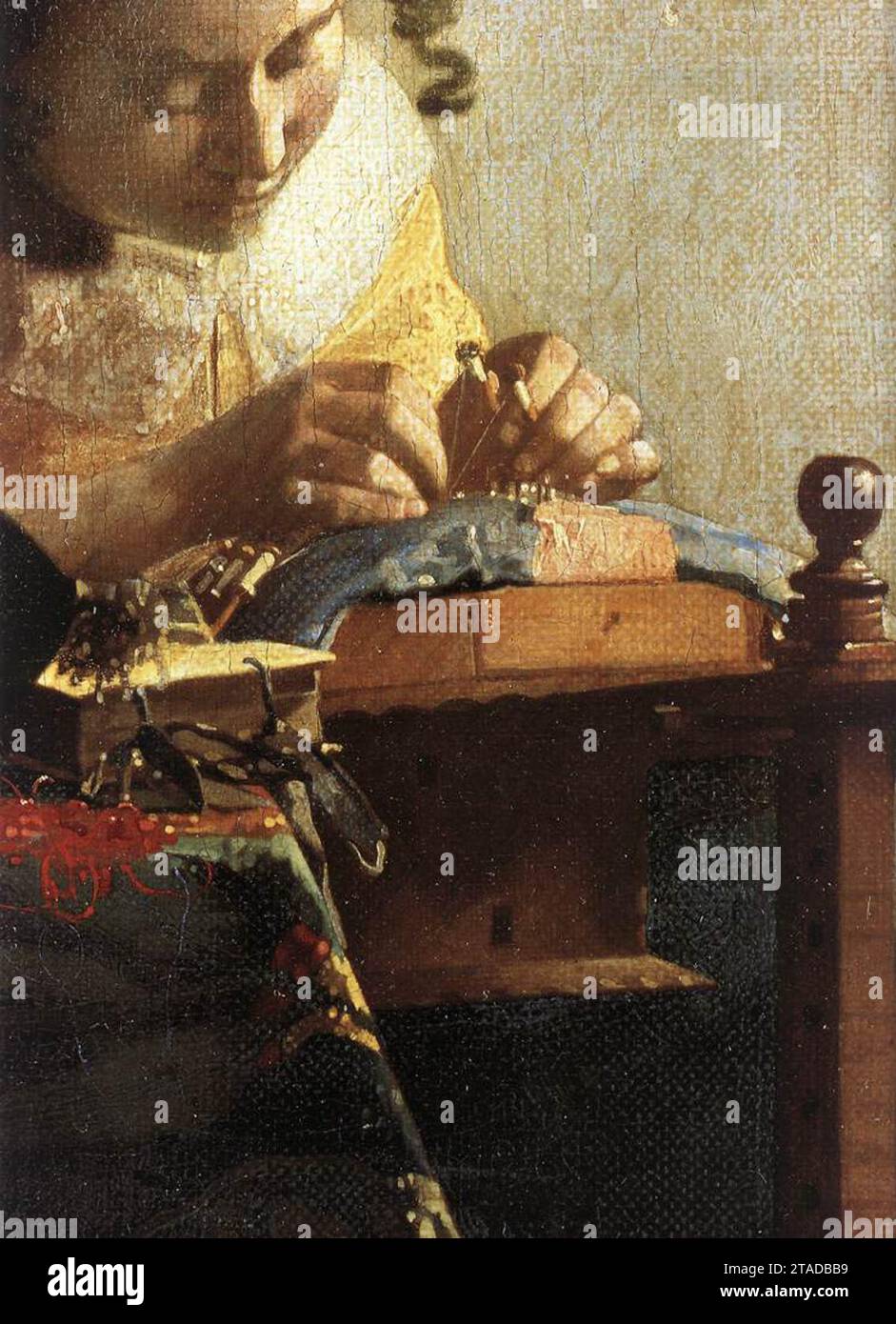 The Lacemaker (detail) 1669-70 by Johannes Vermeer Stock Photo - Alamy