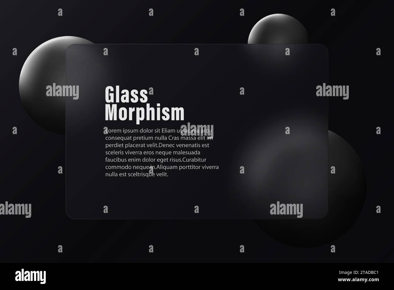 Glass morphism style. Rectangular glass banner or bank card with ...
