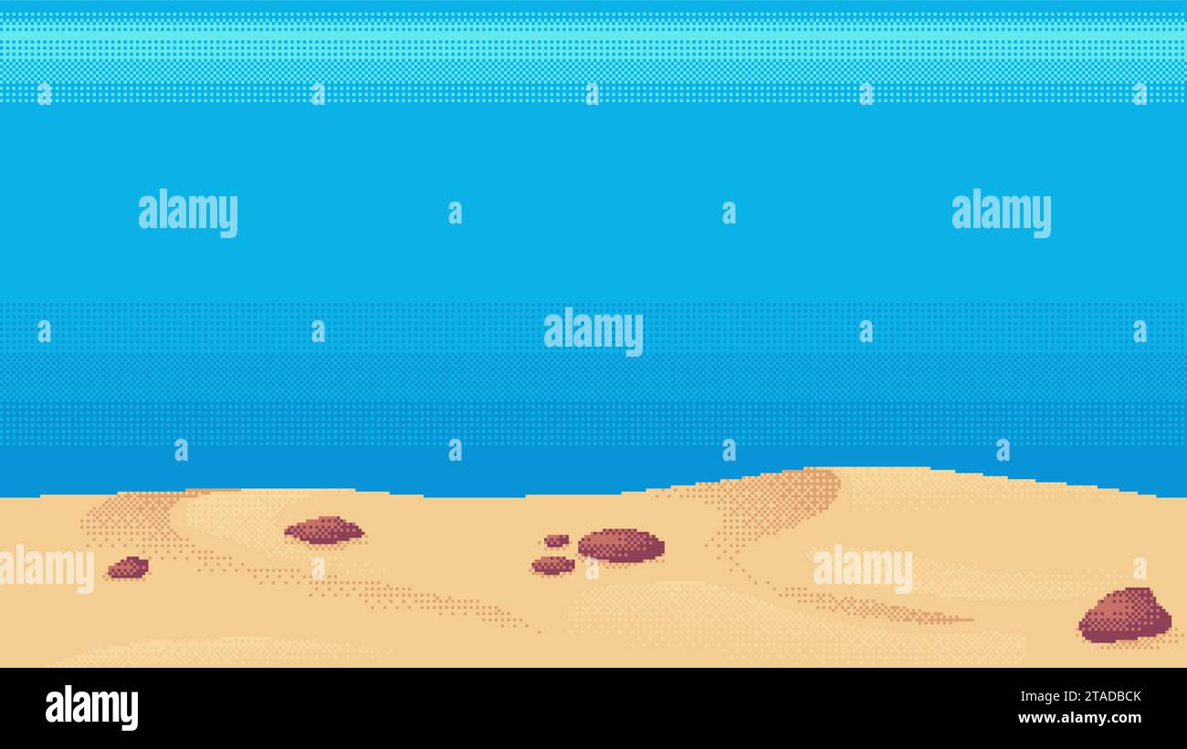Pixel art underwater background for game or mobile app. Seafloor vector ...