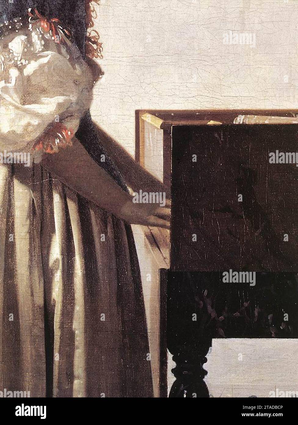 Lady Standing at a Virginal (detail) c. 1670 by Johannes Vermeer Stock ...
