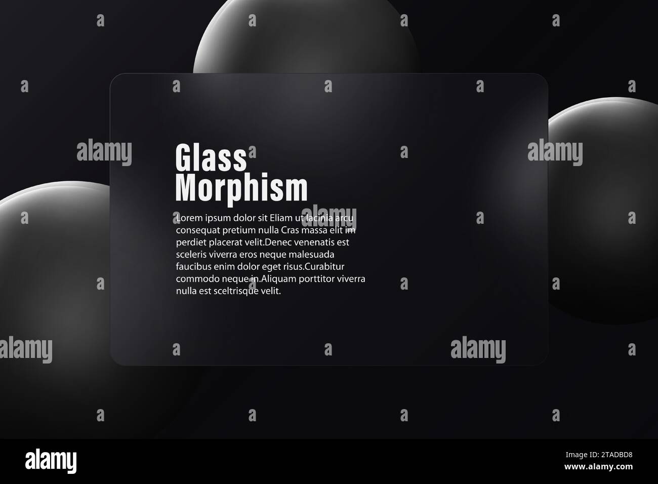 Glass morphism style. Rectangular glass banner or bank card with ...