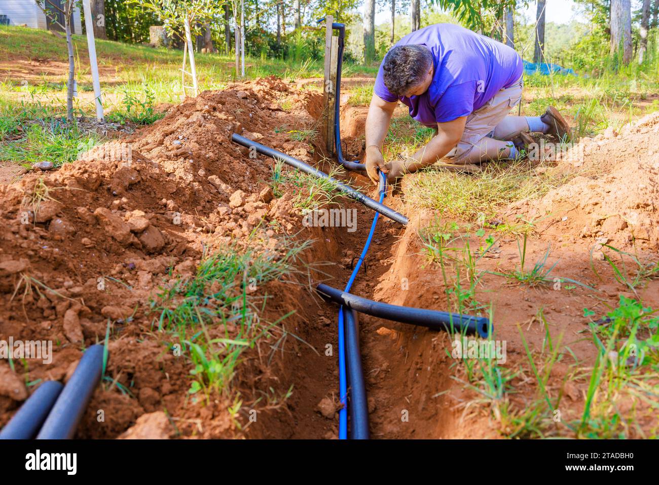 For underground water pipes, plumbers cover PVC pipes with using PE ...