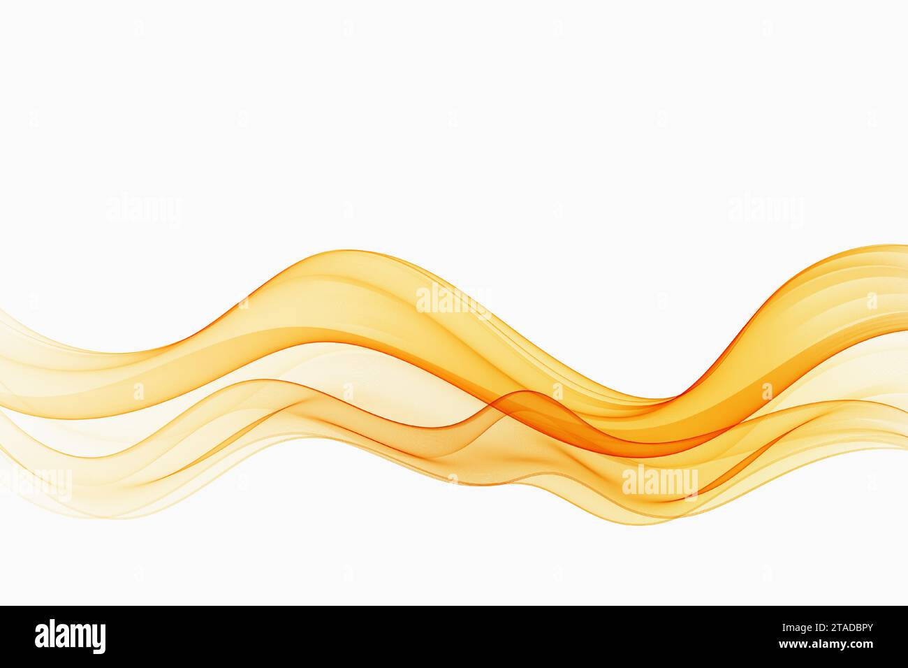 Wavy abstract orange lines in wave shape, data flow concept. White ...