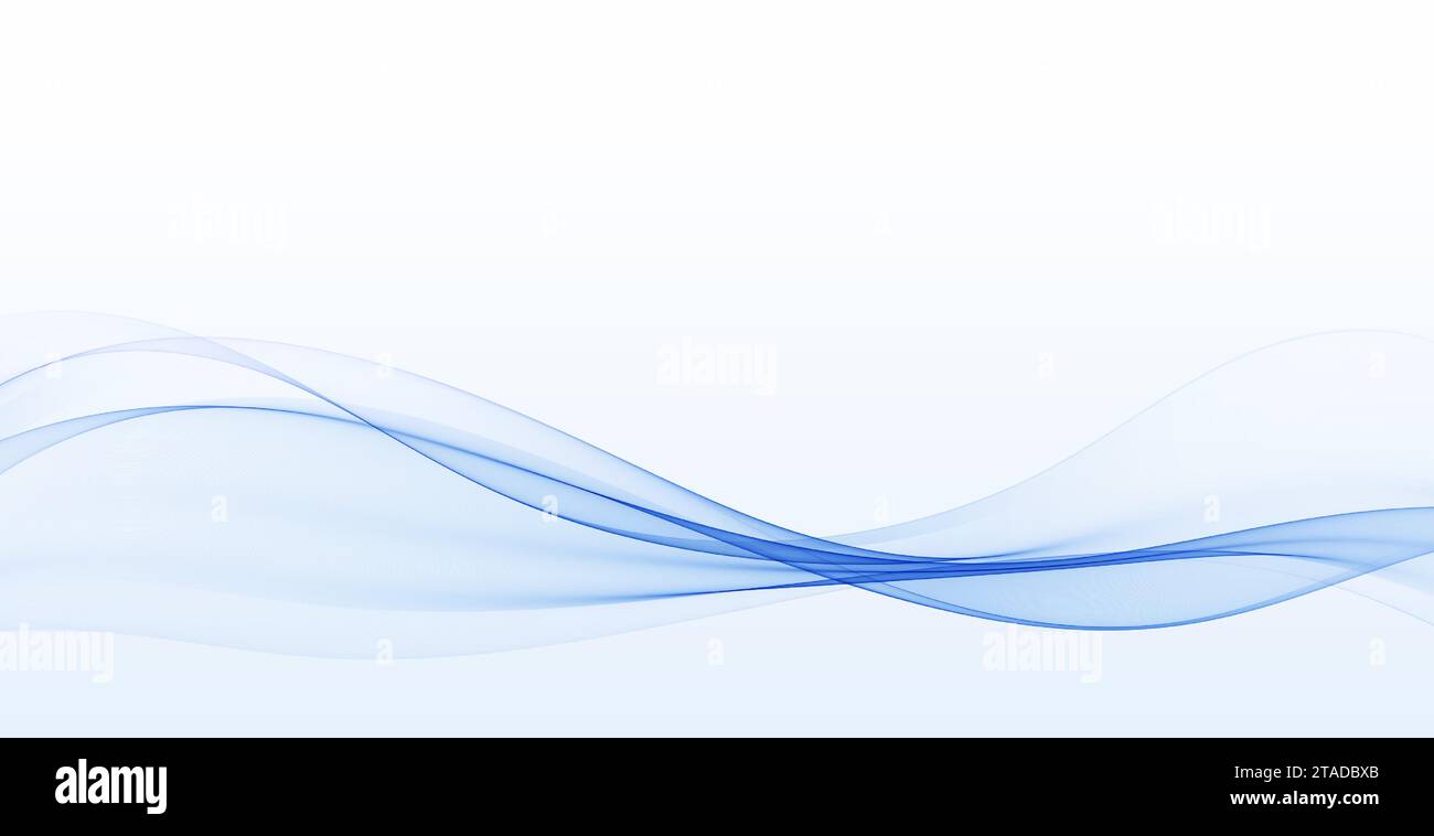 Blue wavy stream of transparent wave on a white background Stock Vector ...