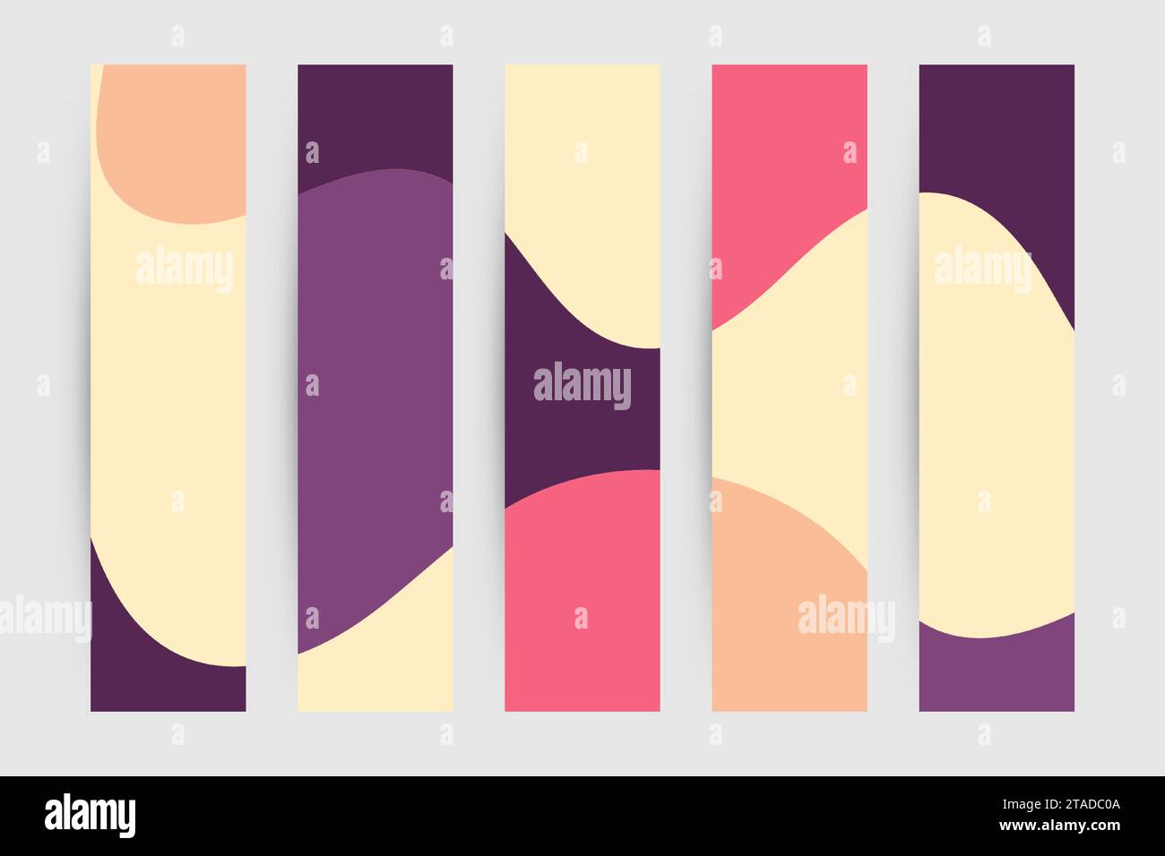 Set of vertical banner, wavy colored background Stock Vector Image ...