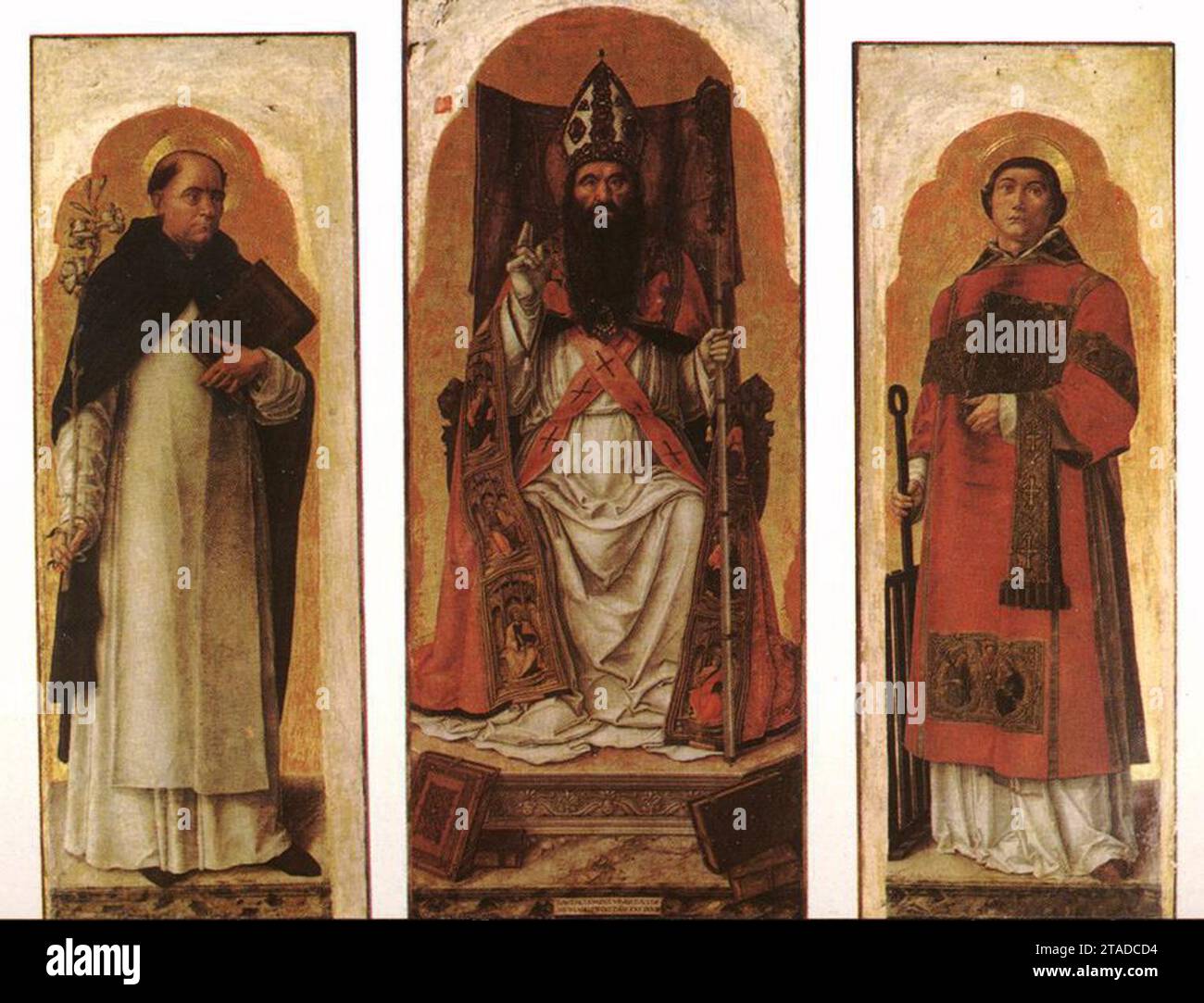Sts Dominic, Augustin, and Lawrence 1473 by Bartolomeo Vivarini Stock ...