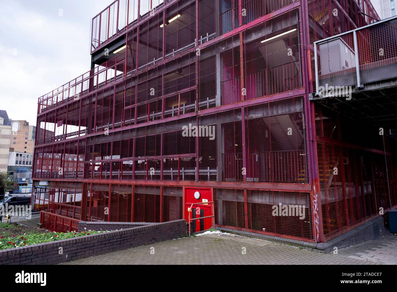 Exterior of the red cage town hall car park in the city centre on 9th ...