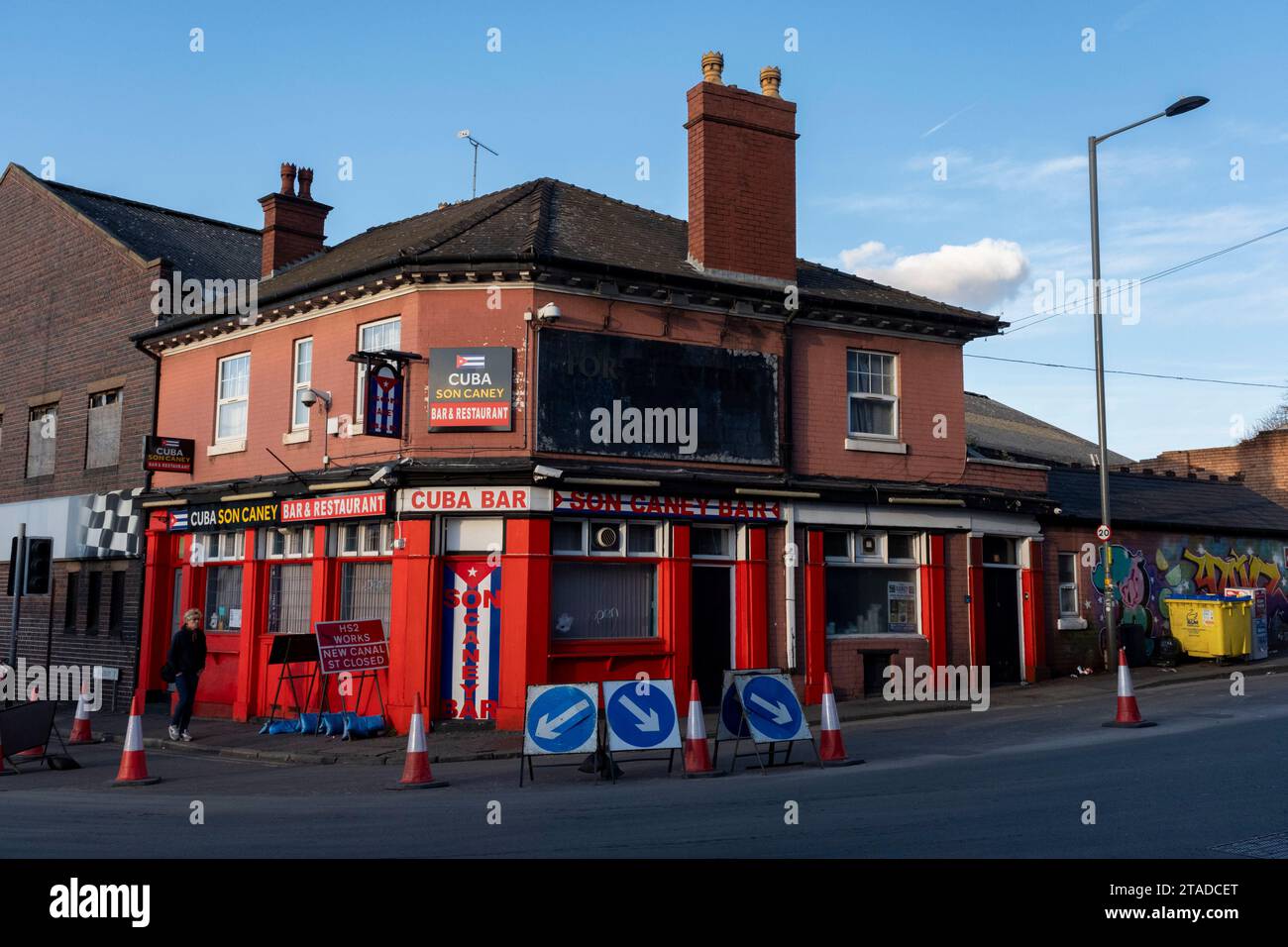 Roadworks outside the Son Caney Cuba Bar, formerly the Forge Tavern on ...