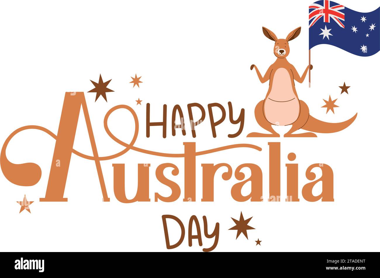 australia day lettering with kangaroo and flag Stock Vector Image & Art ...
