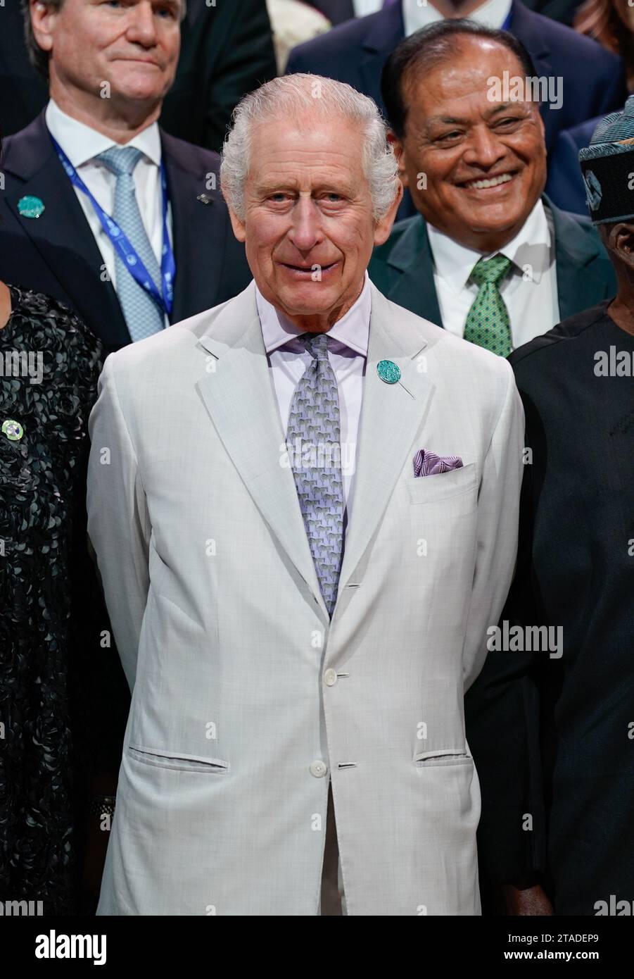 King Charles III joins leaders and delegates for a family photo during ...