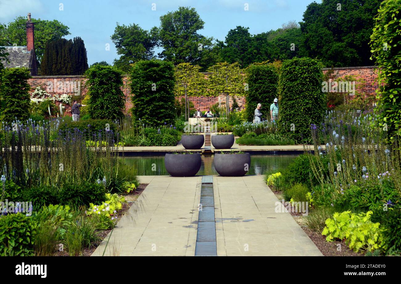 Flowerpots by the Channel from the Pond in the Victorian Weston Walled ...