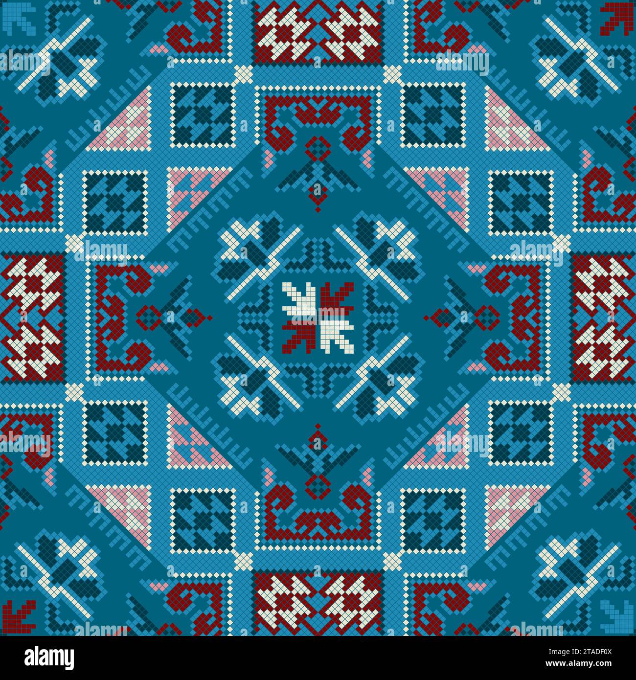 Traditional Georgian folk art embroidery vector pattern Stock Photo - Alamy